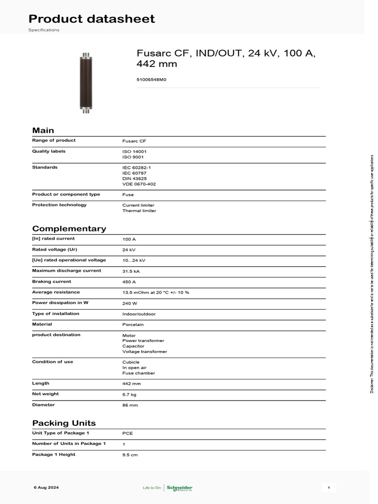 Schneider Electric - Fuses-from-3-6-to-36-kV - 51006548M0 | PDF ...