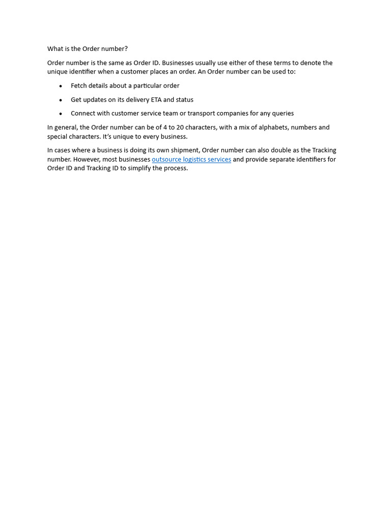 What Is The Order Number | PDF