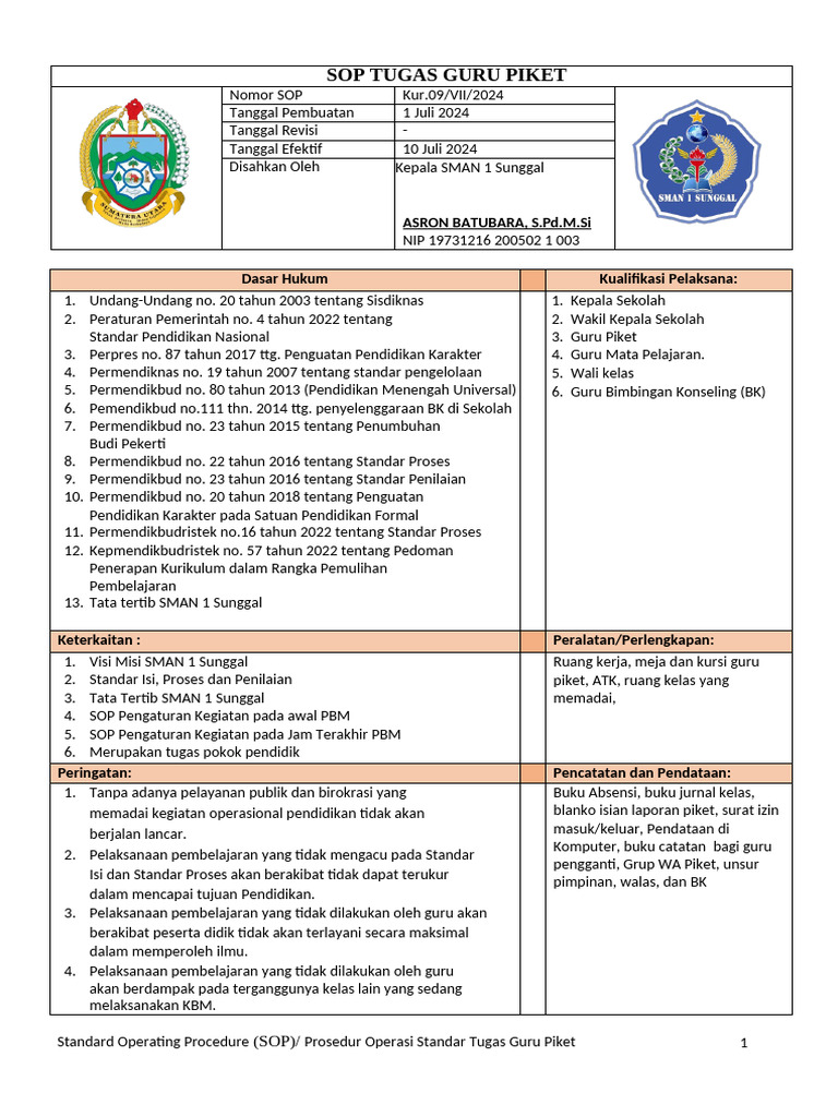 SOP Piket PBM (3) | PDF