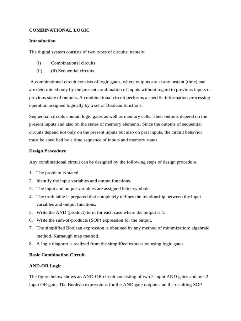 Cte 233 Combinational Logic Pdf 