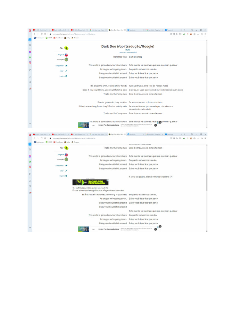 Letra - Dark Doop Wop | PDF