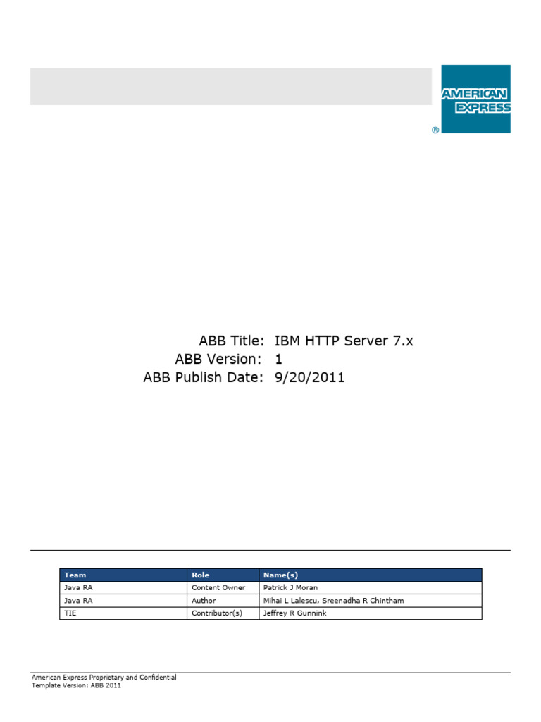 Abb Ibm HTTP Server 7.x v1 | PDF