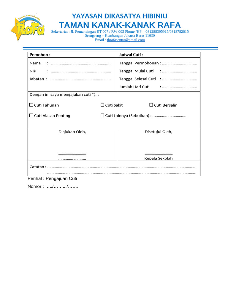 Form Pengajuan Cuti | PDF