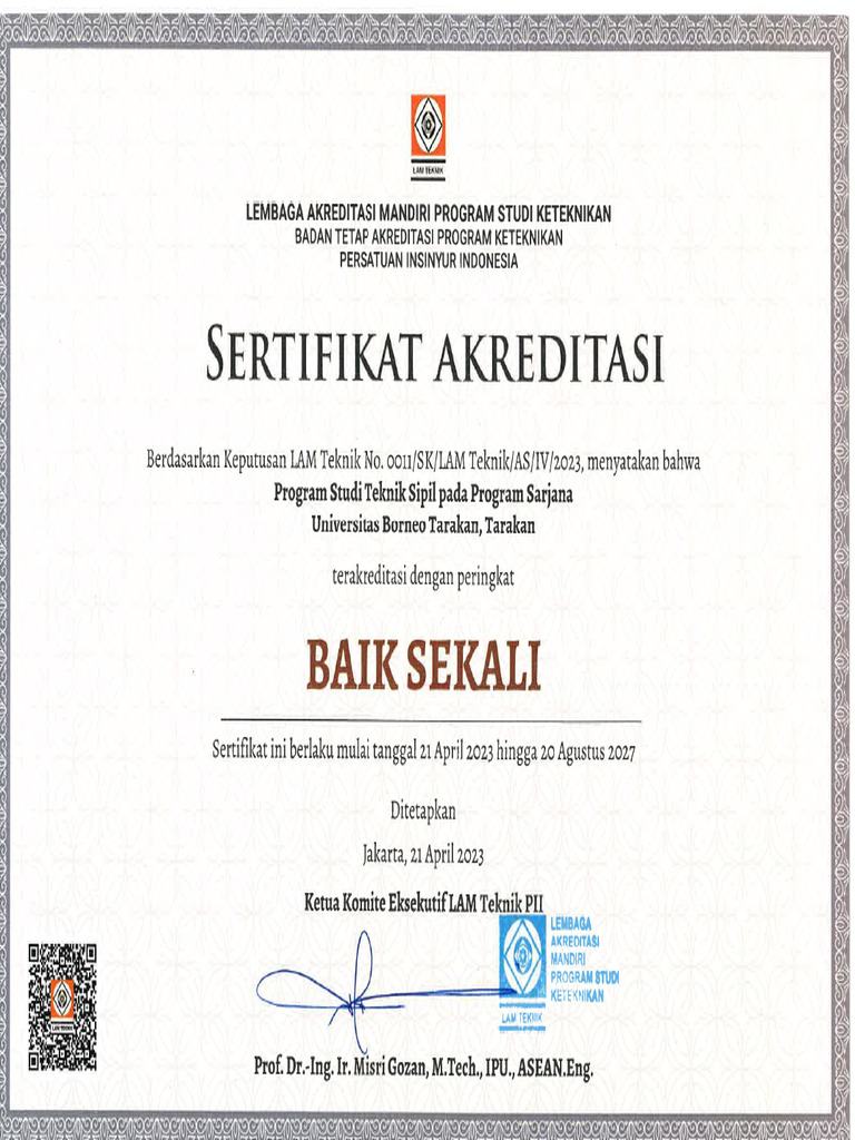 Sert - Akred - 2 - 2022 - Teknik Sipil | PDF