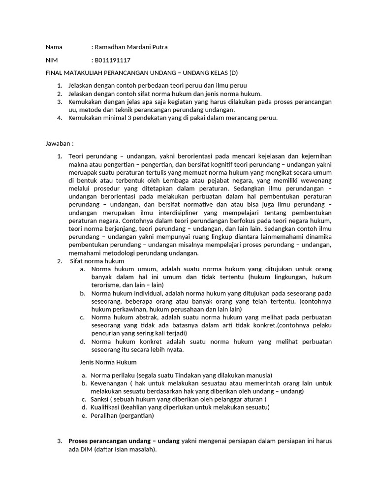 B0111191117 - Ramadhan Mardani Putra (FINAL PERCUN (D) ) | PDF