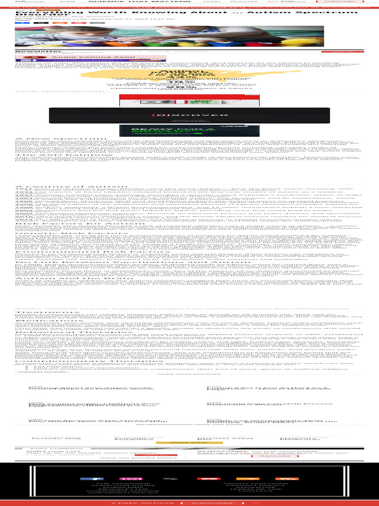 Everything Worth Knowing About ... Autism Spectrum Disorder Discover Magazine | PDF