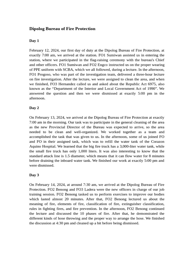 BFP Daily Report 2024 | PDF