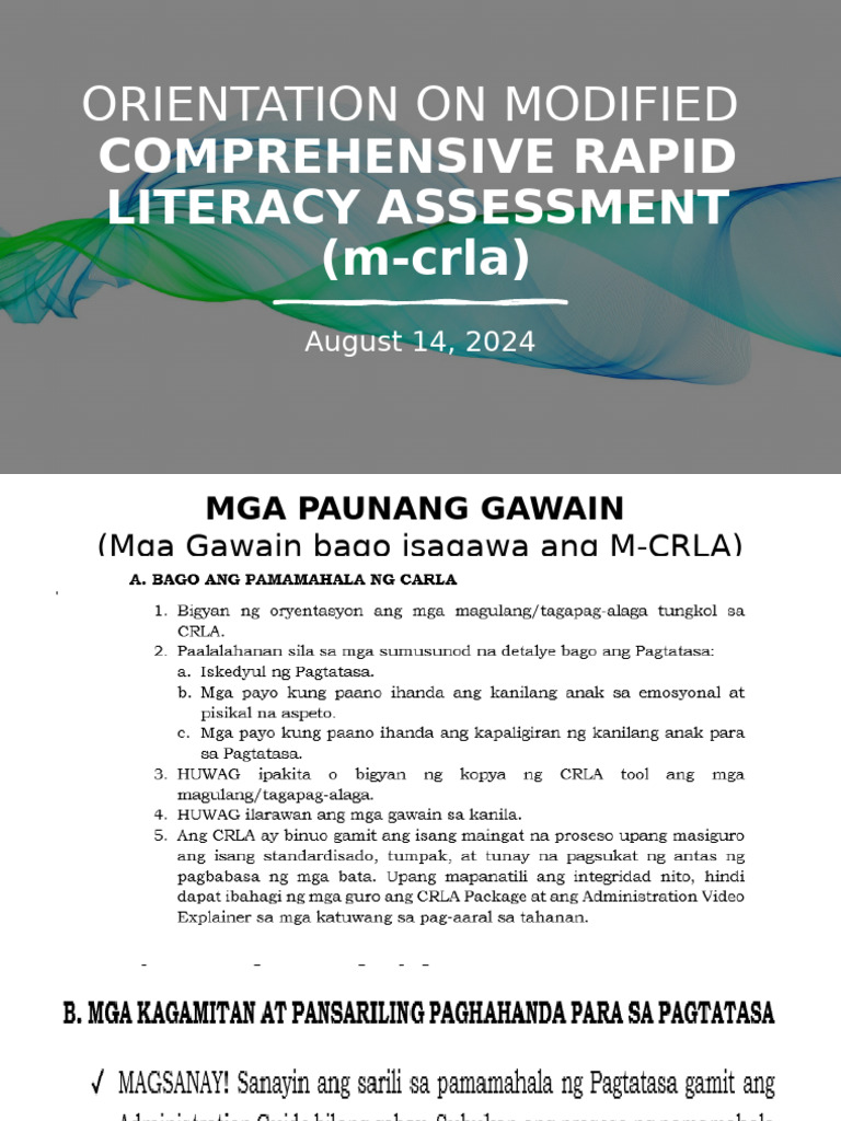 M Crla Orientation | PDF