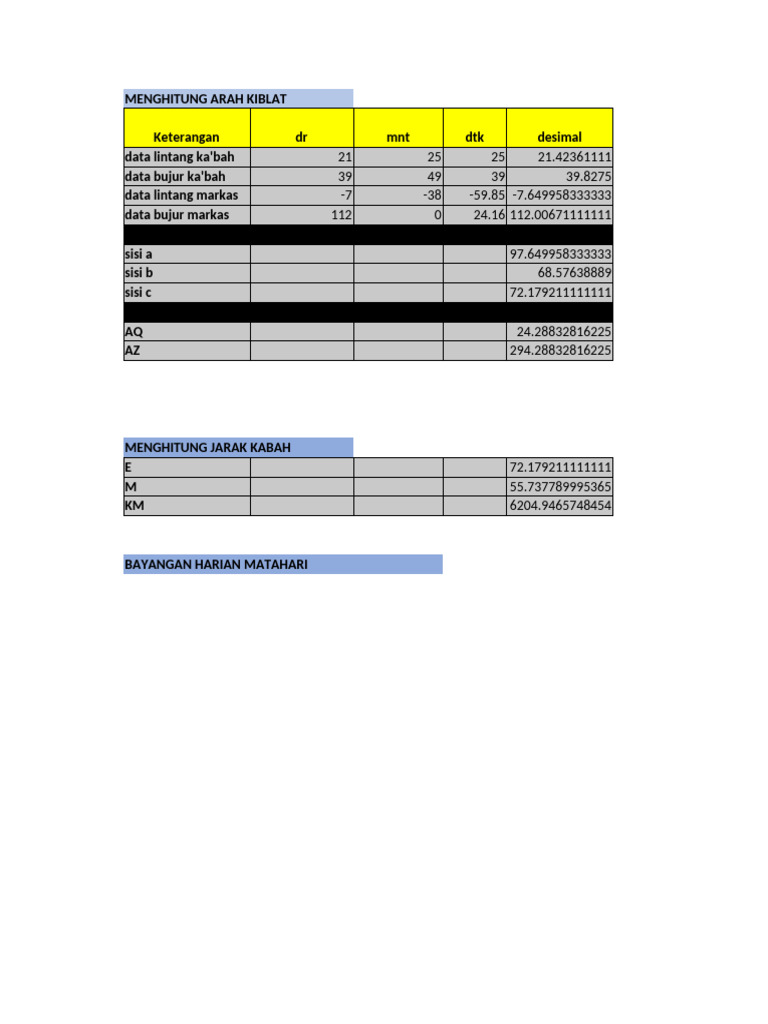 Excel Aplikasi Hisab Rukyah | PDF