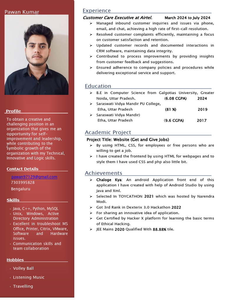 Pawan CV New Format | PDF | Computing | Software Engineering