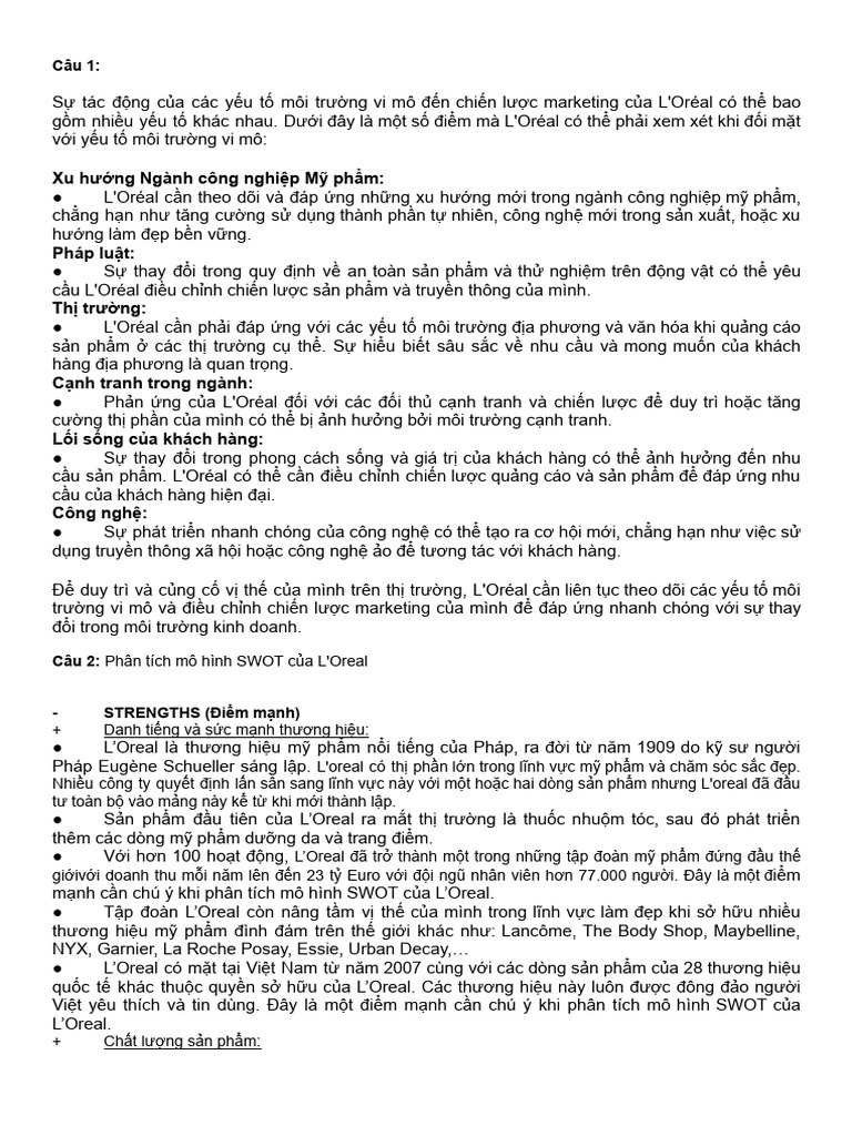 Câu 1, 2 NLMKT | PDF