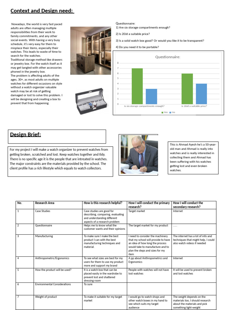 Context and Design Need: Context and Design Need:: Questionnaire | PDF