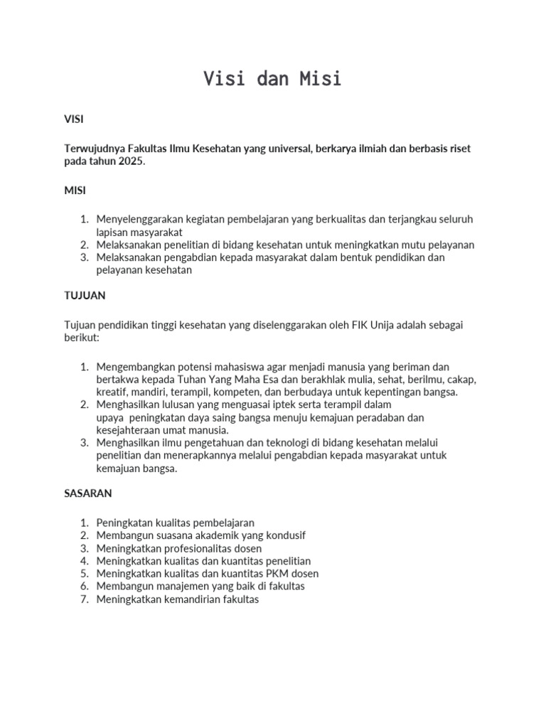 Visi Misi | PDF