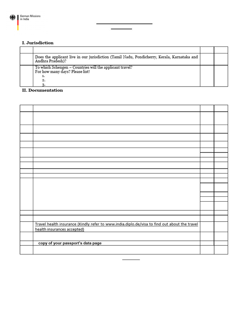 Germany Business Checklist | PDF | Travel Visa | Passport