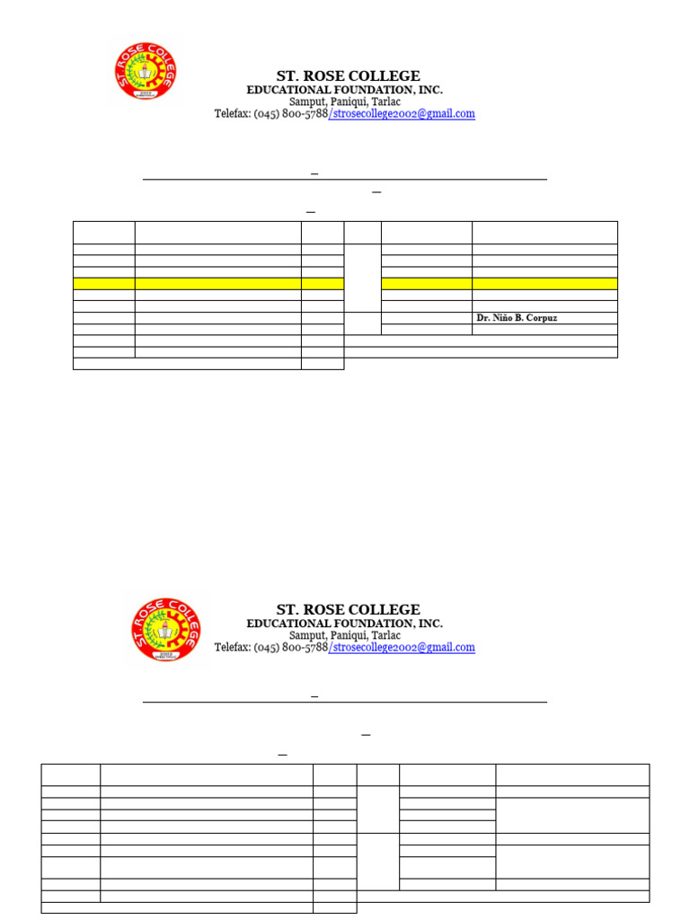 Bsa Revised Schedule 1 | PDF