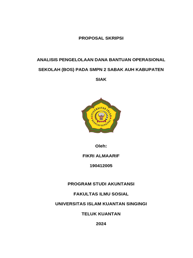 Proposal Skripsi Fikri (Revisi 3) | PDF