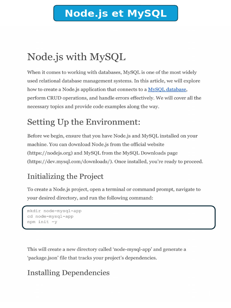 Nodejs Crud Mysql | PDF
