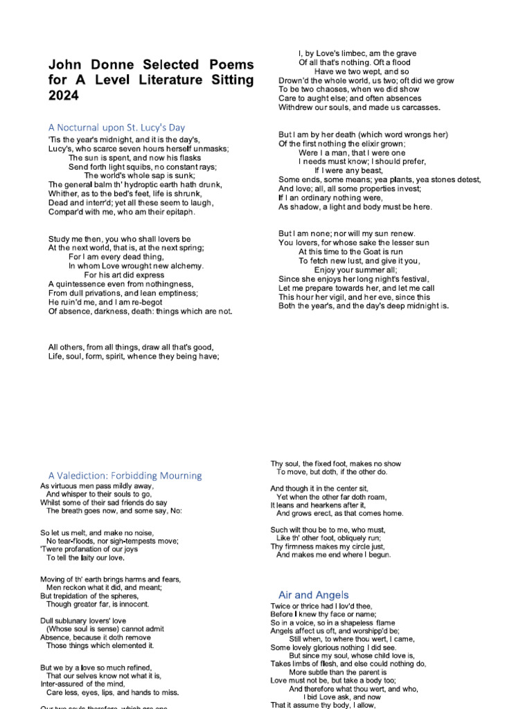 John Donne Poems | PDF
