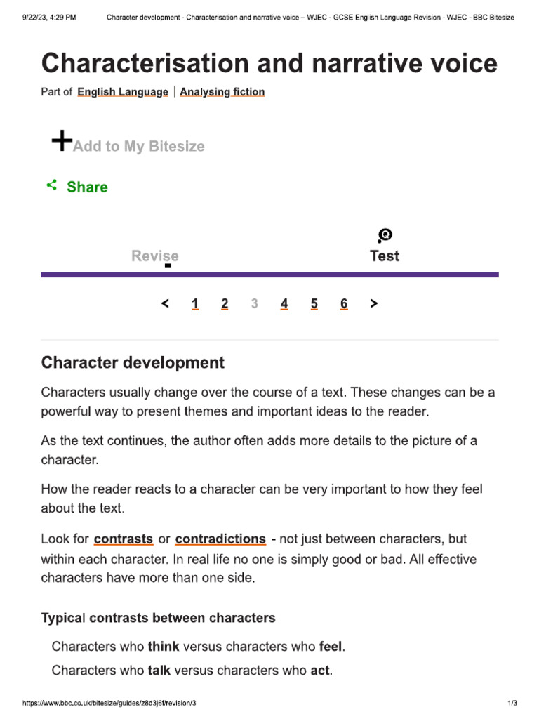 Character Development | PDF
