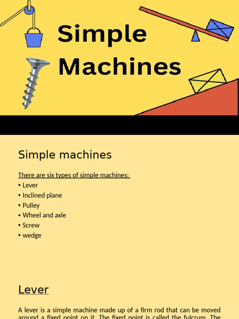 Ppt on Simple Machines | PDF
