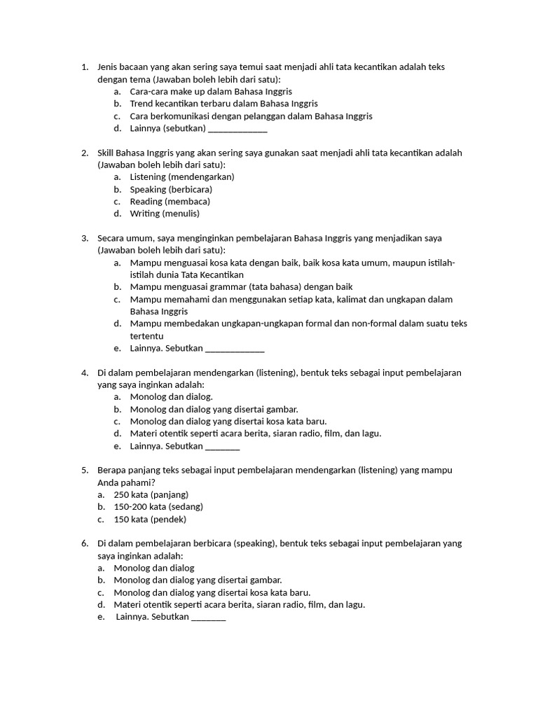 Instrument Need Analysis | PDF