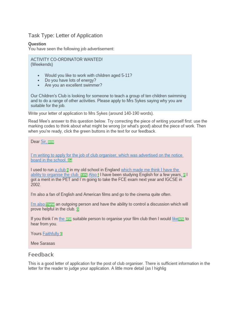 Application Letter Task PDF | PDF