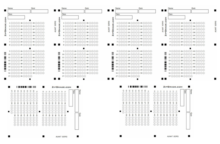 Zipgrade4 - 1-50 - Alnat - 6 Per Paper | PDF