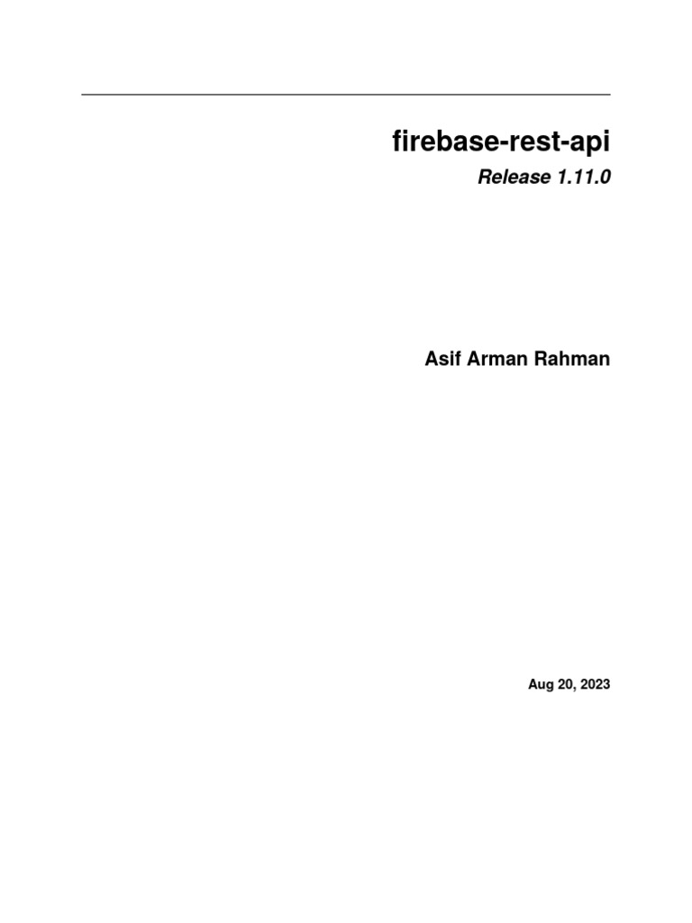 Firebase Rest Api Read | PDF