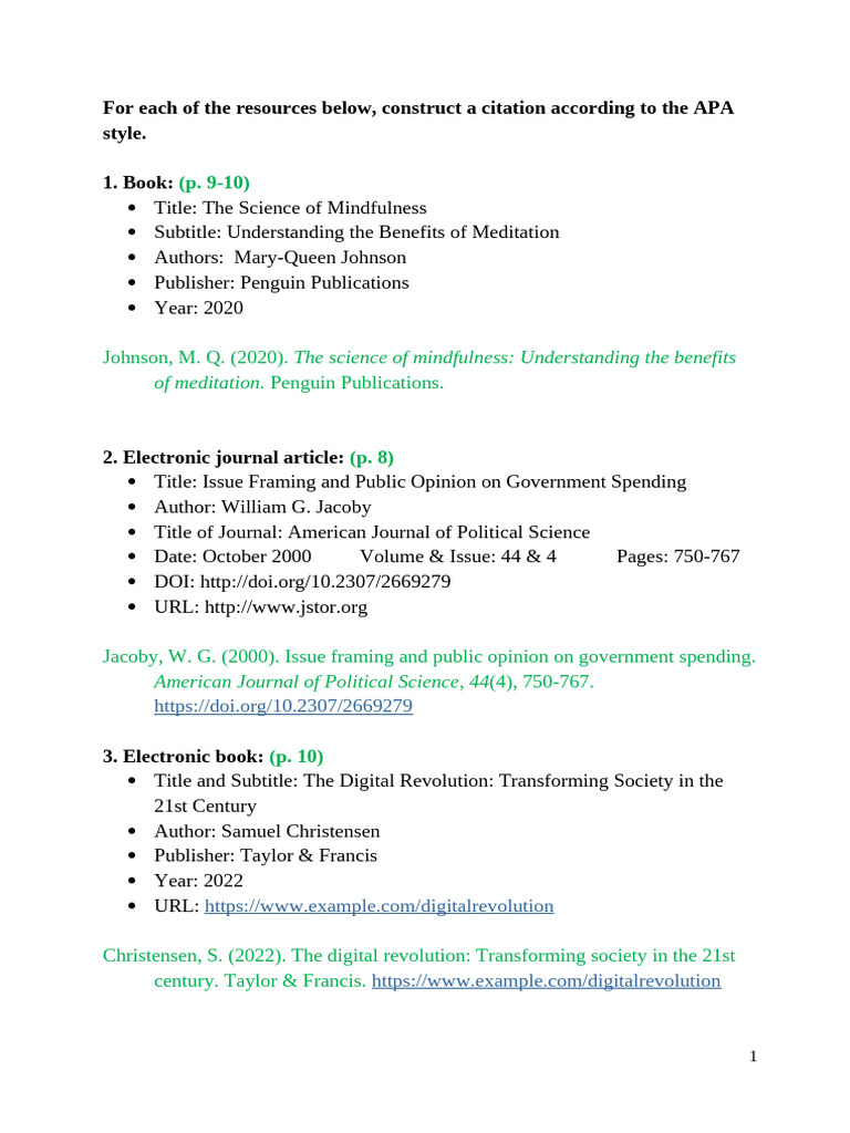 Classwork (10) Answer Key | PDF