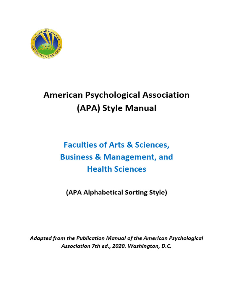 APA manual 7th ed. | PDF