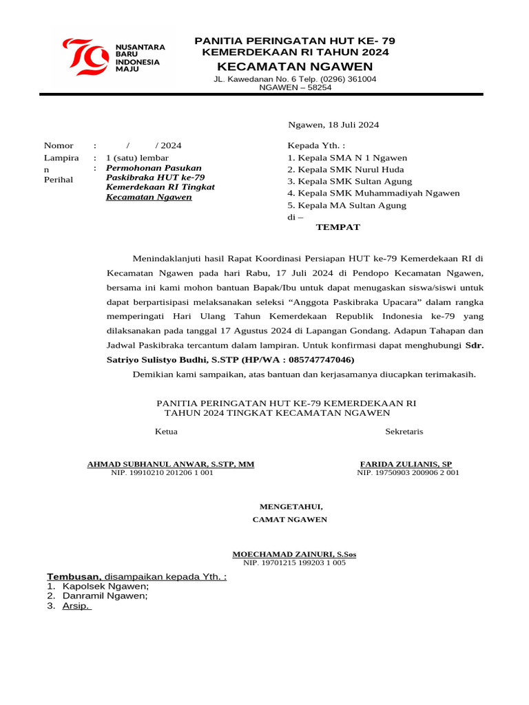 Surat HUT RI Ke 79 2 | PDF