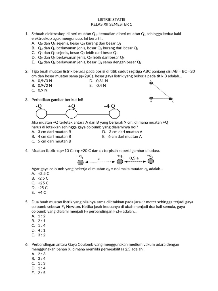 Latihan Soal Listrik Statis | PDF
