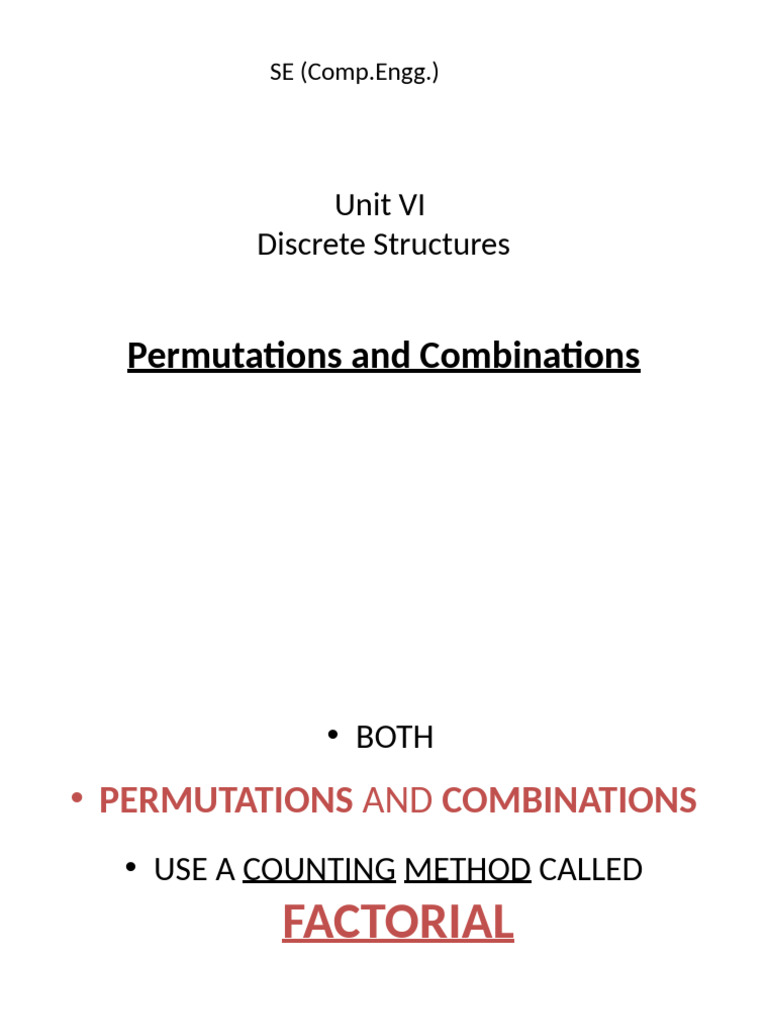 Unit 3 Permutation Combination | PDF