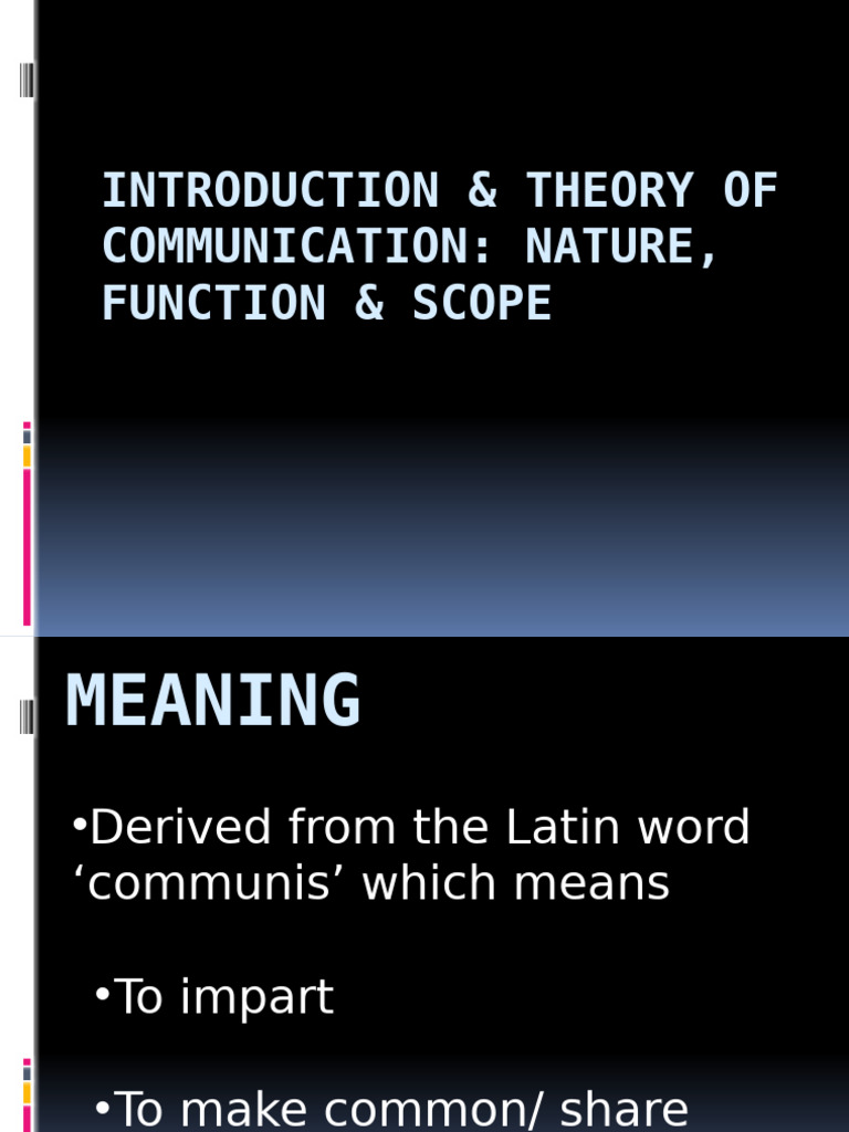 01 Introduction & Theory of Communication | PDF