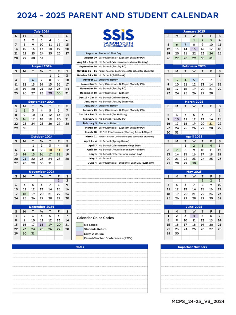 MCPS 2024-2025 School Calendar | PDF | Observances | Holidays
