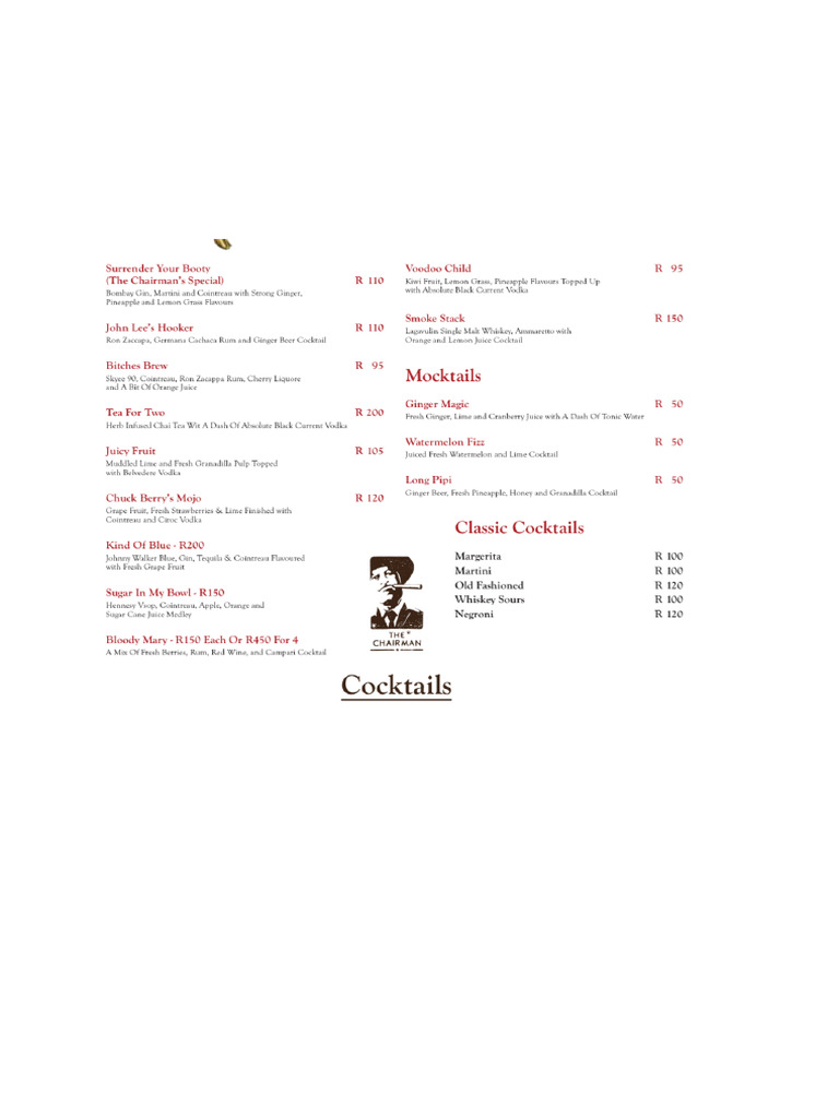 The Chairman Menu | PDF