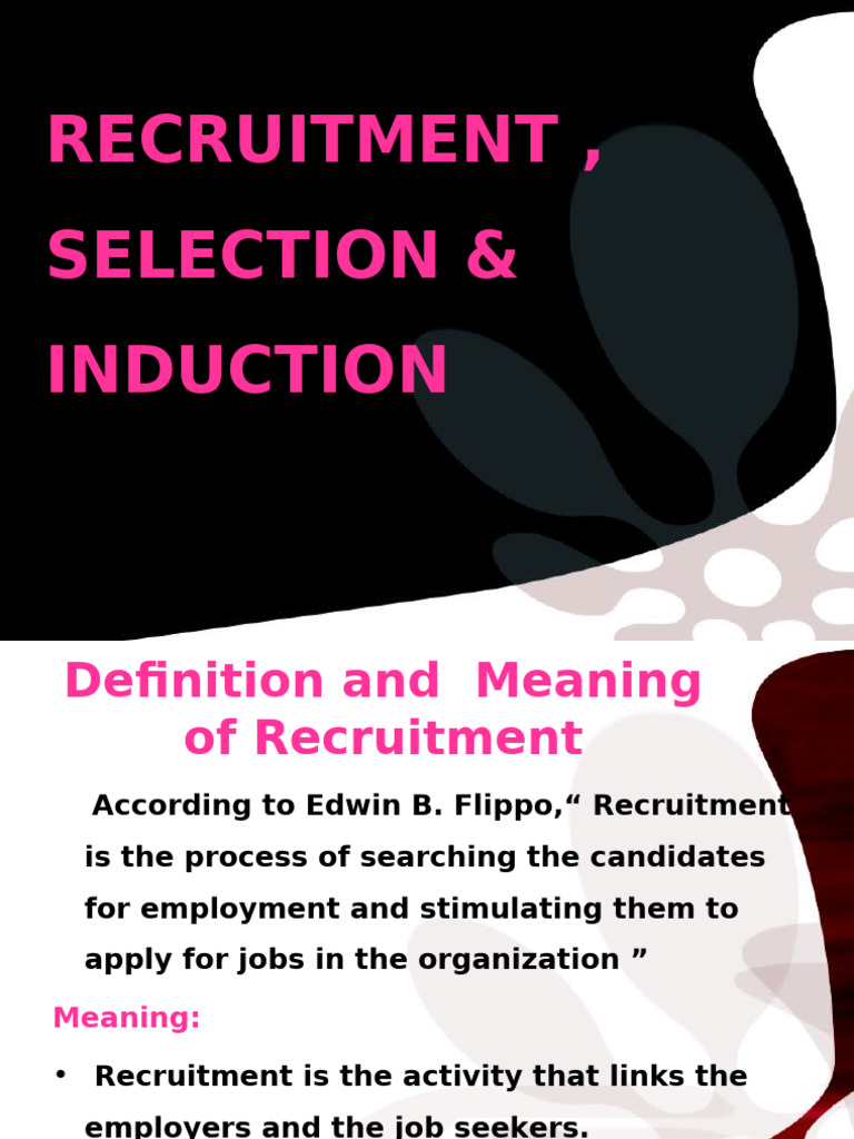 Recruitment, Selection & Induction | PDF | Recruitment | Employment
