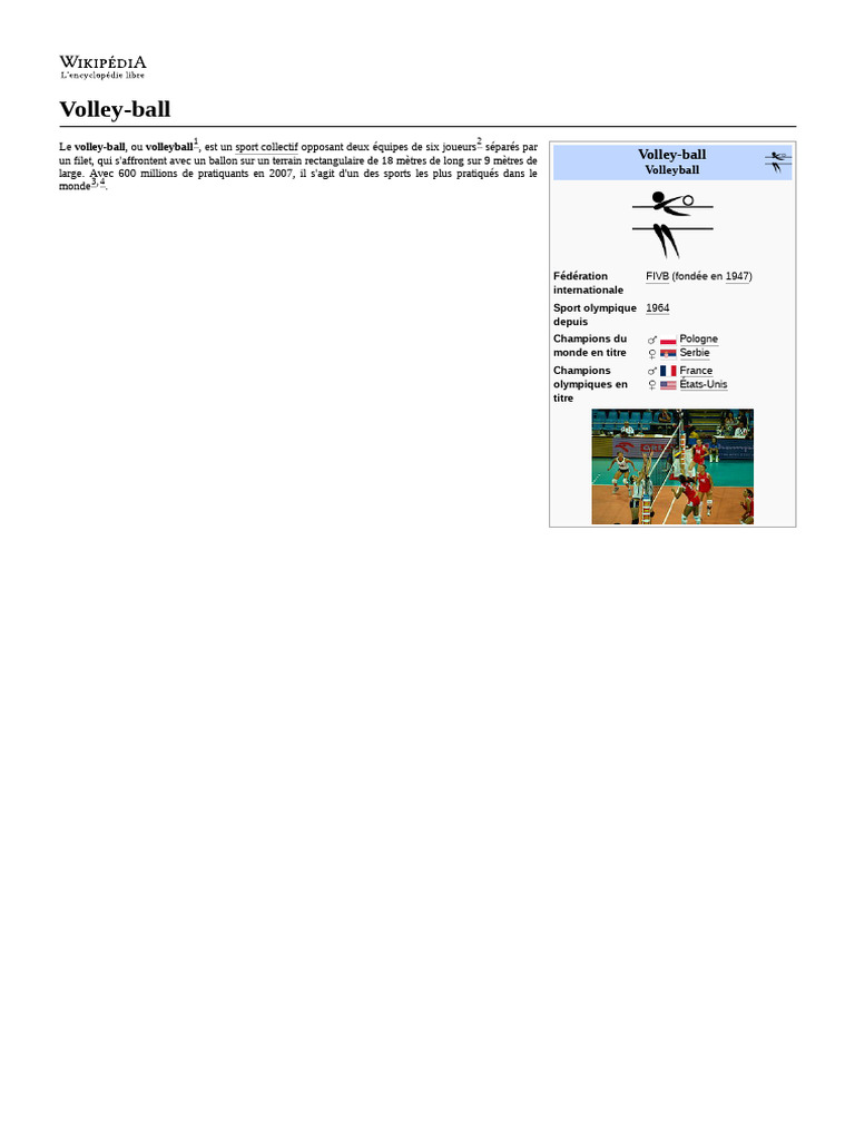 Volley Ball Pdf Volley Ball Défenseur Football