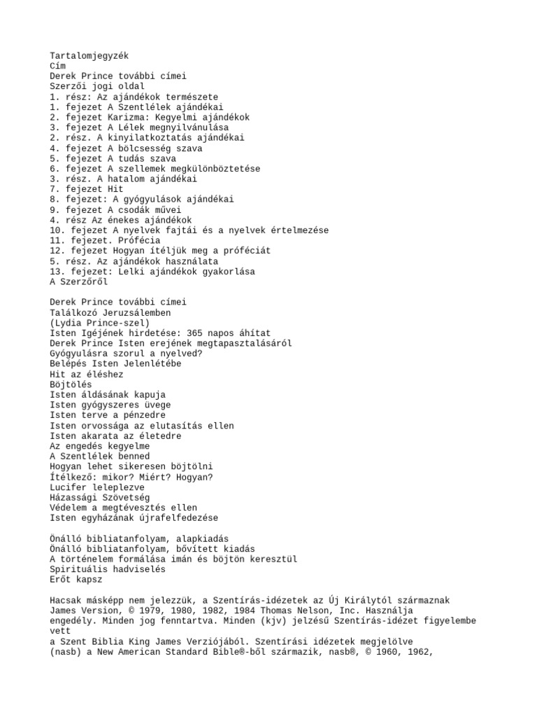 Gifts of The Spirit Derek Prince - En.hu | PDF