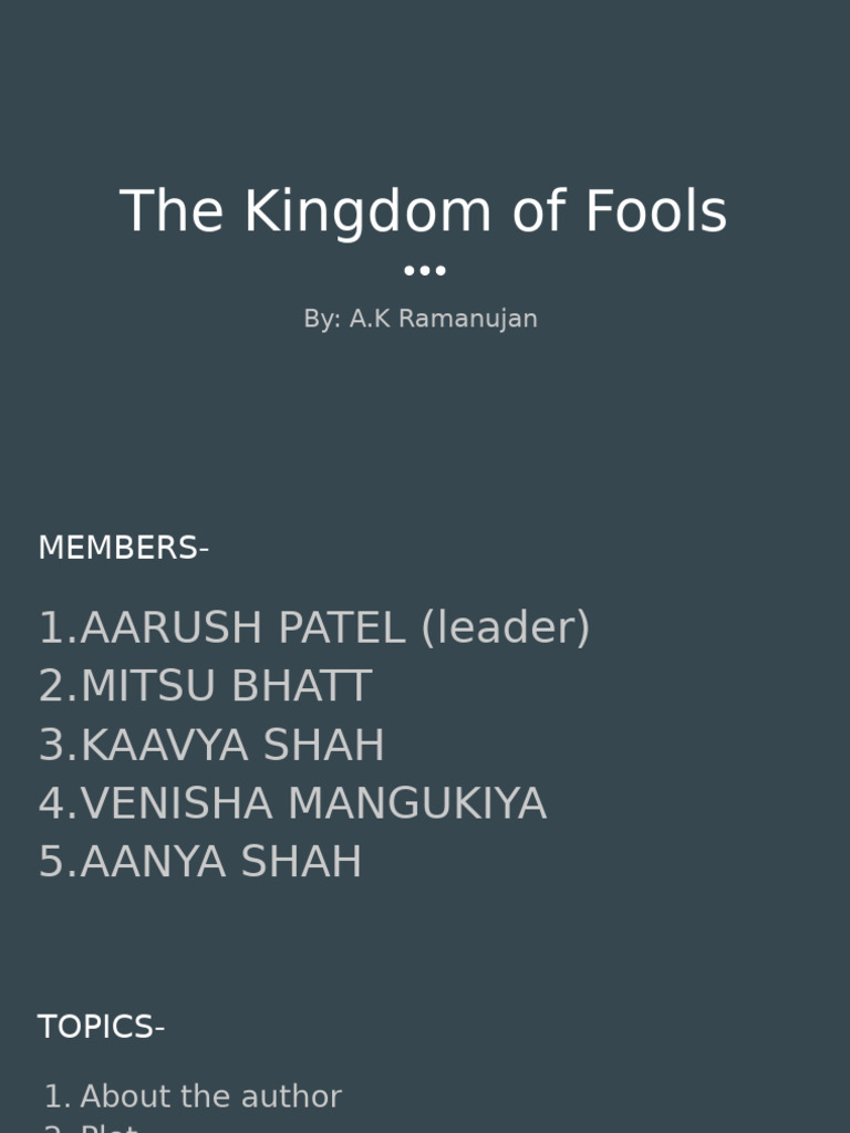 The Kingdom of Fools | PDF