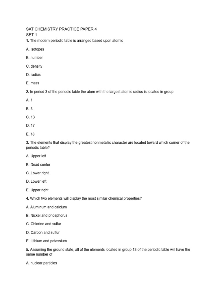1624020043rituparna-Sat Chemistry Practice Paper 4 | PDF | Ion ...