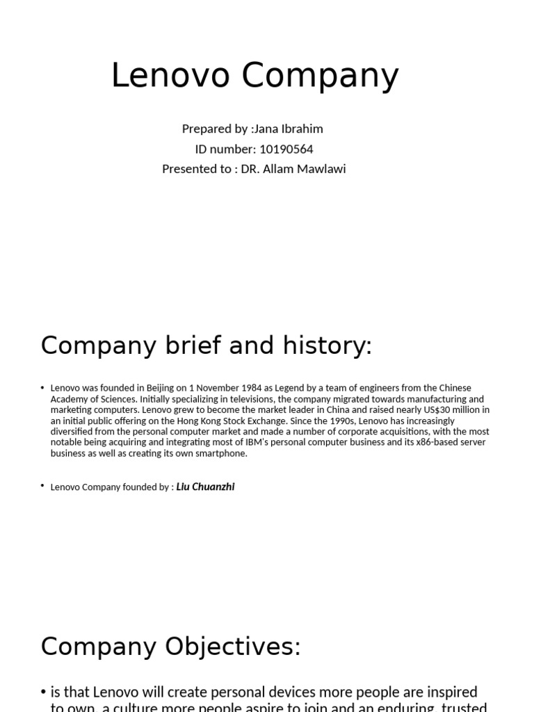 Lenovo Company (International Marketing) | PDF | Lenovo | Business