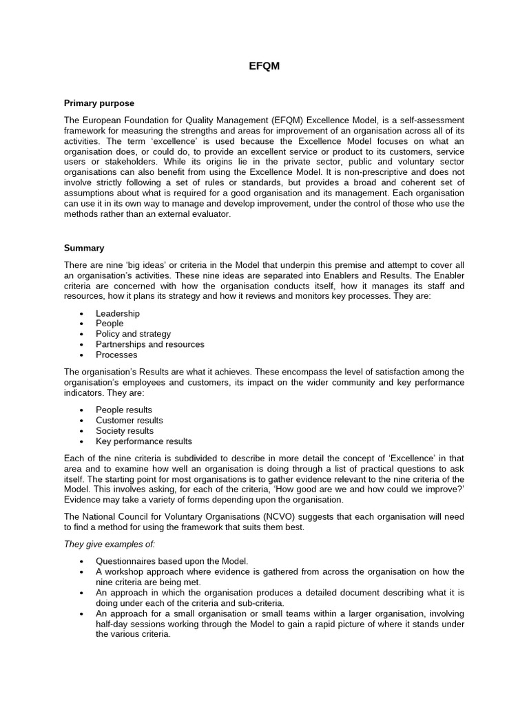EFQM | PDF