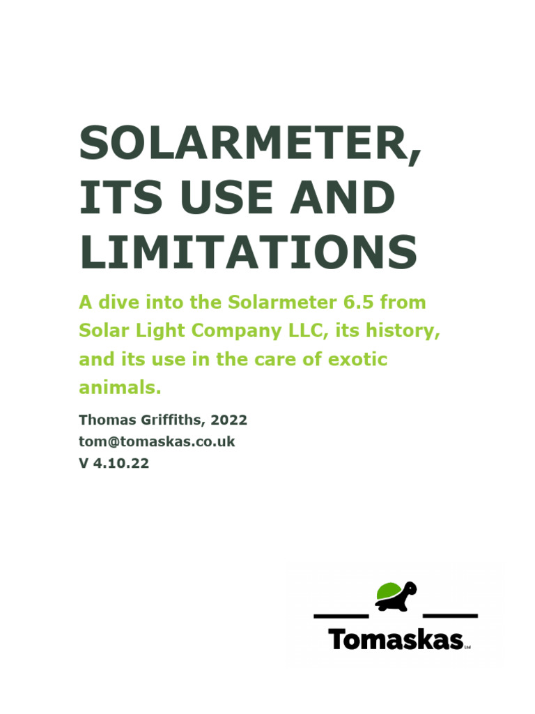 Solarmeter 6,5 Uses and Limitations | PDF | Ultraviolet ...