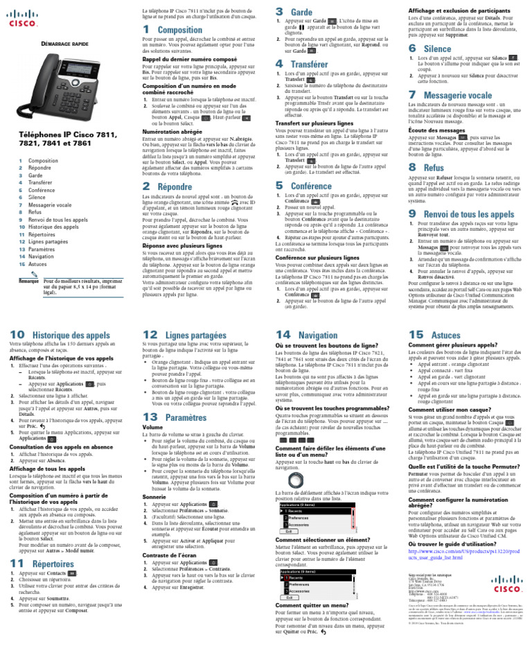 Guide Rapide 7821 | PDF