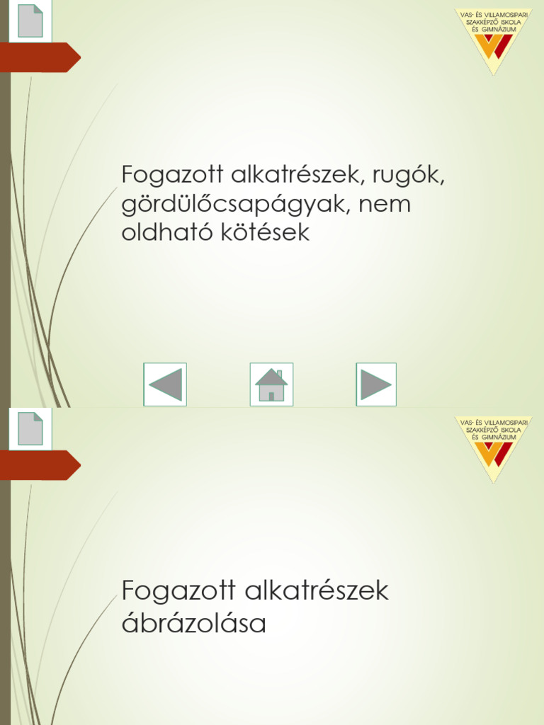 Fogazott Alkatrészek, Rugók, Gördülőcsapágyak, Nem Oldható Kötések | PDF