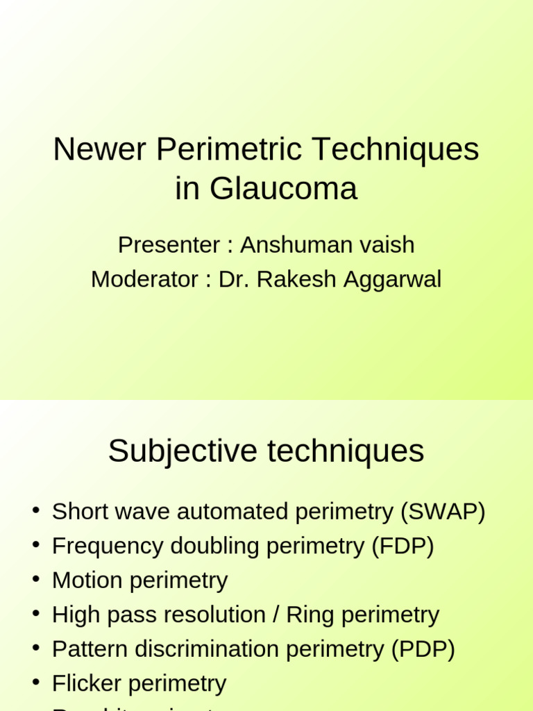 Recent Perimetric Techniques in Glaucoma | PDF