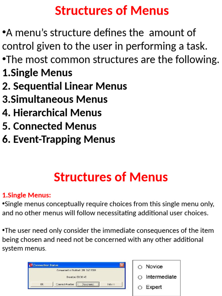 1.structure of Menus - Functions | PDF