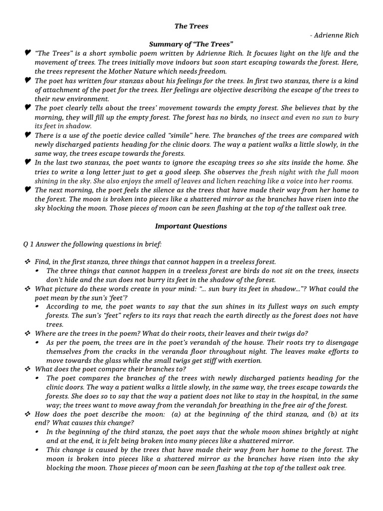 POEM - 7 - The Trees | PDF