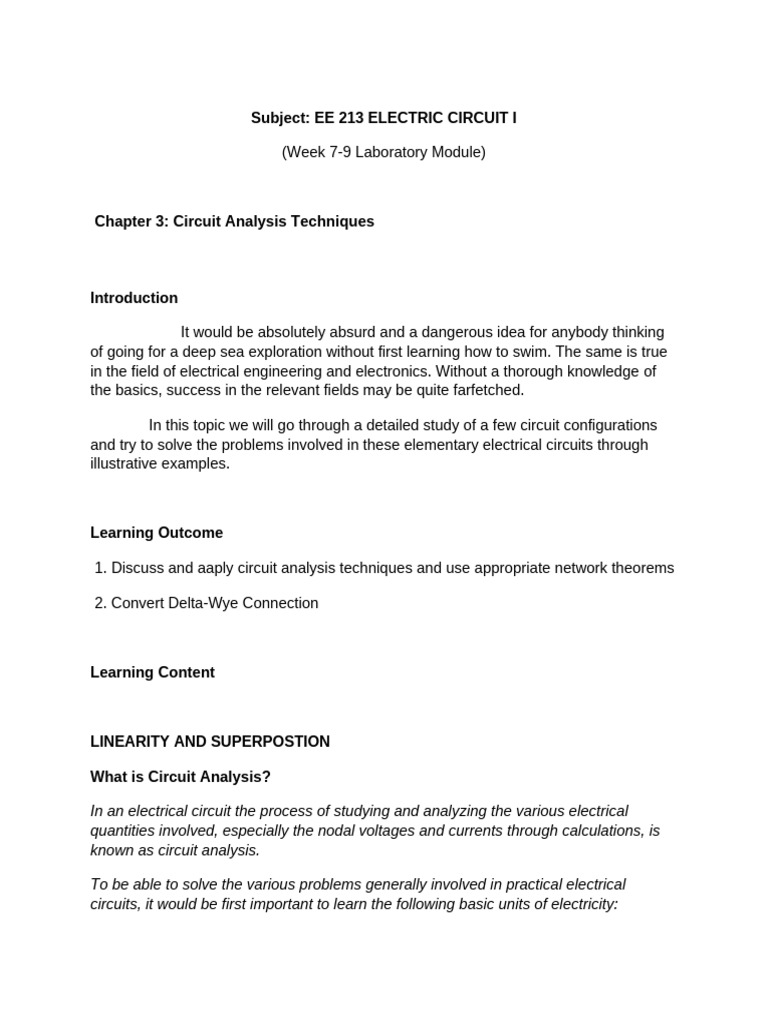 MODULE-EE-213week-7-11 | PDF